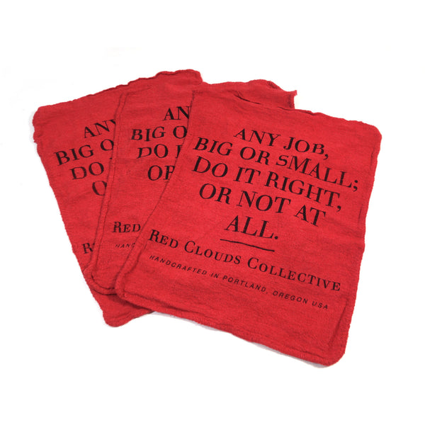 Shop Rags - Red (3 Pack) - Red Clouds Collective - Made in the USA
